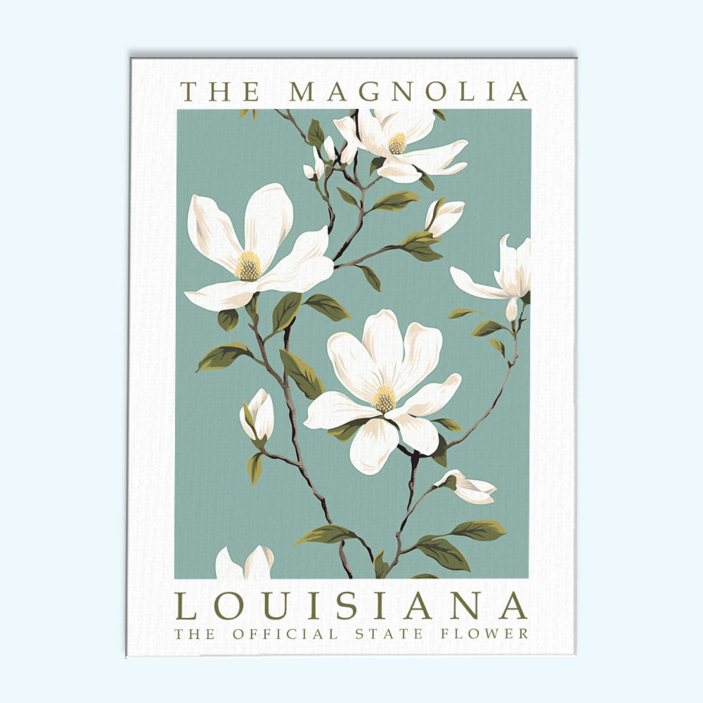 Louisiana State Flower - Magnolia | Paint by Numbers Kit – Wander Painting