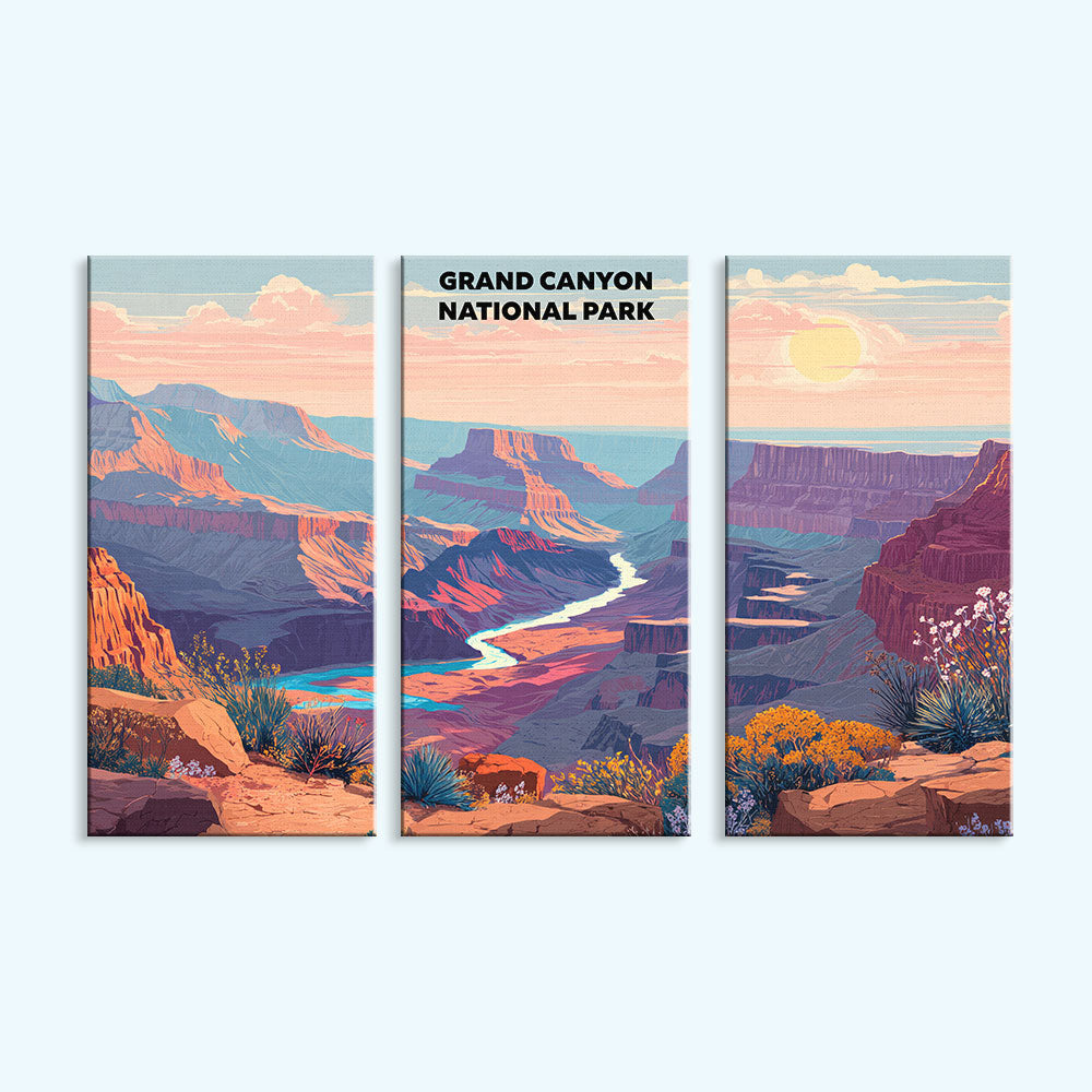 Grand Canyon National Park | 3 Panel Paint by Numbers Kit – Wander Painting