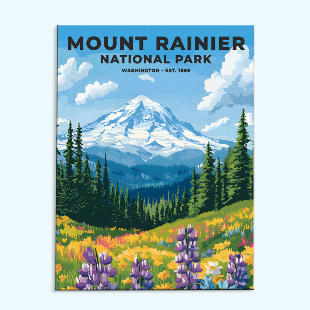 Mount Rainier Park Heritage Edition | Paint by Numbers Kit – Wander ...