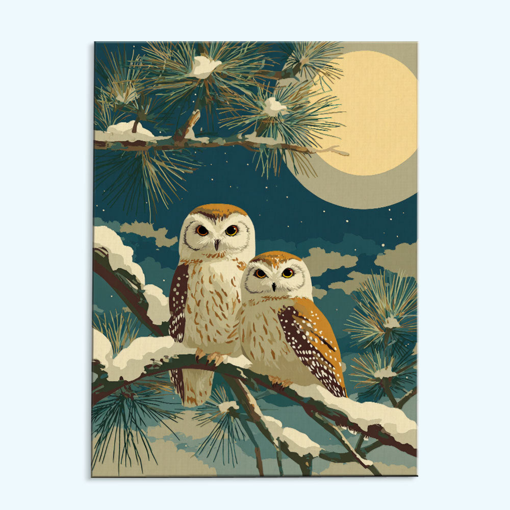 Snowy Owls | Paint by Numbers Kit – Wander Painting