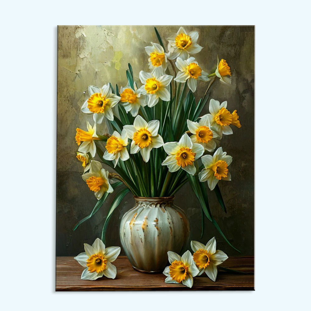 Daffodils in an Earthen Vase | Paint by Numbers Kit – Wander Painting