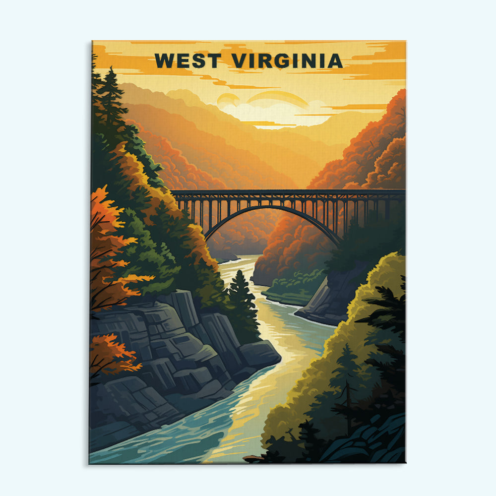 West Virginia U.S. State | Paint by Numbers Kit – Wander Painting