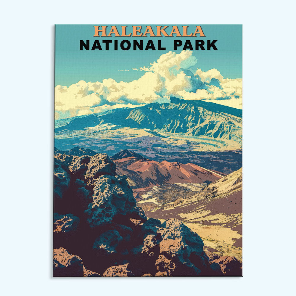 Haleakala National Park Vintage | Paint by Numbers Kit – Wander Painting