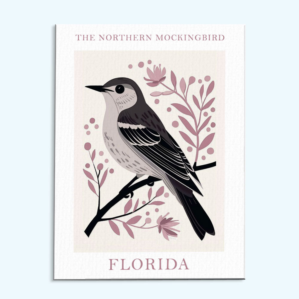 Florida State Bird Northern Mockingbird | Paint by Numbers Kit – Wander ...