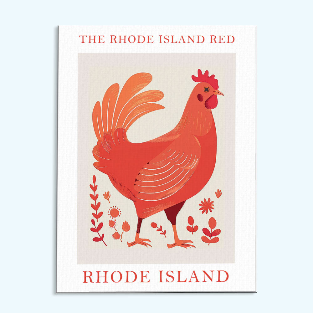 Rhode Island State Bird Rhode Island Red | Paint by Numbers Kit ...