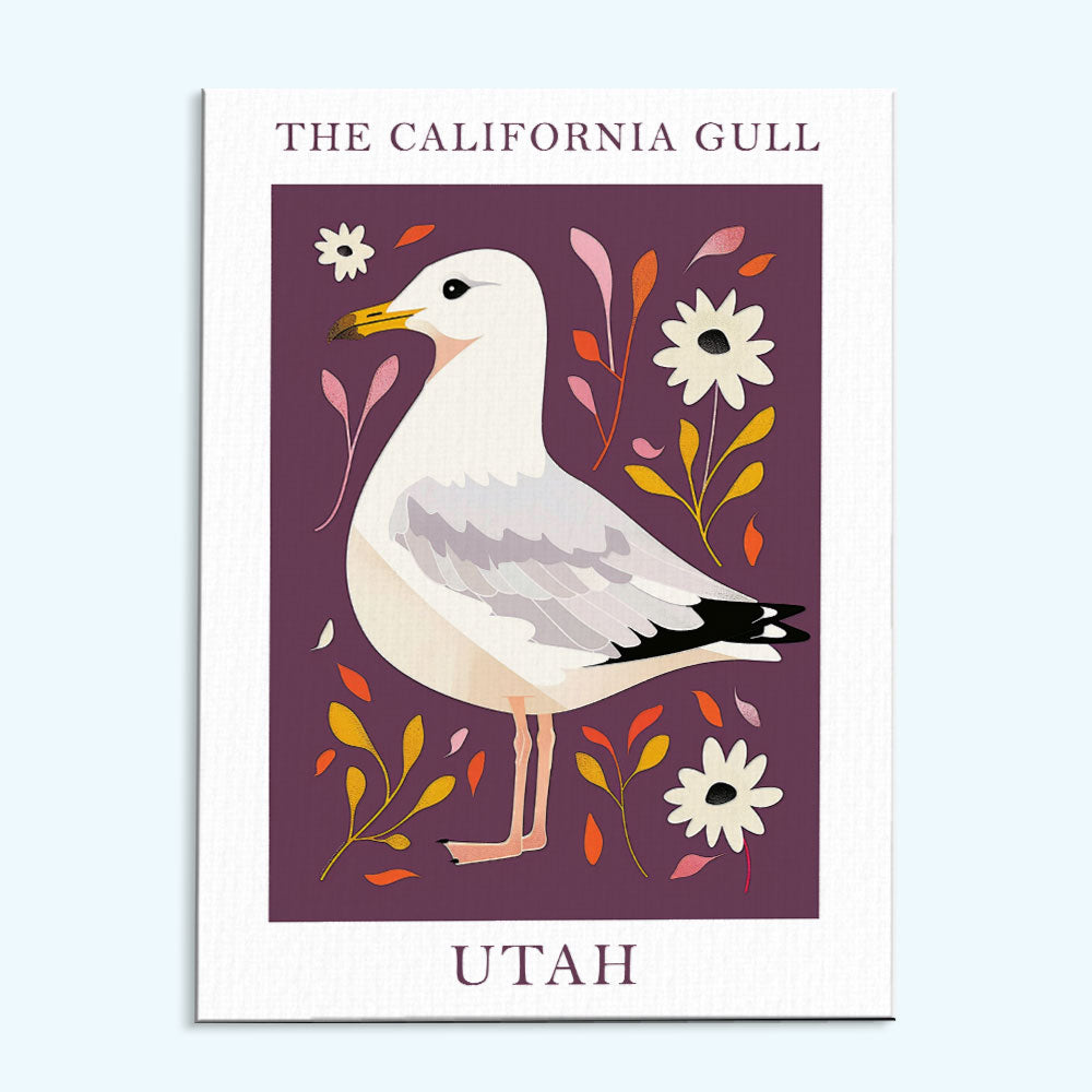 Utah State Bird California Gull | Paint by Numbers Kit – Wander Painting