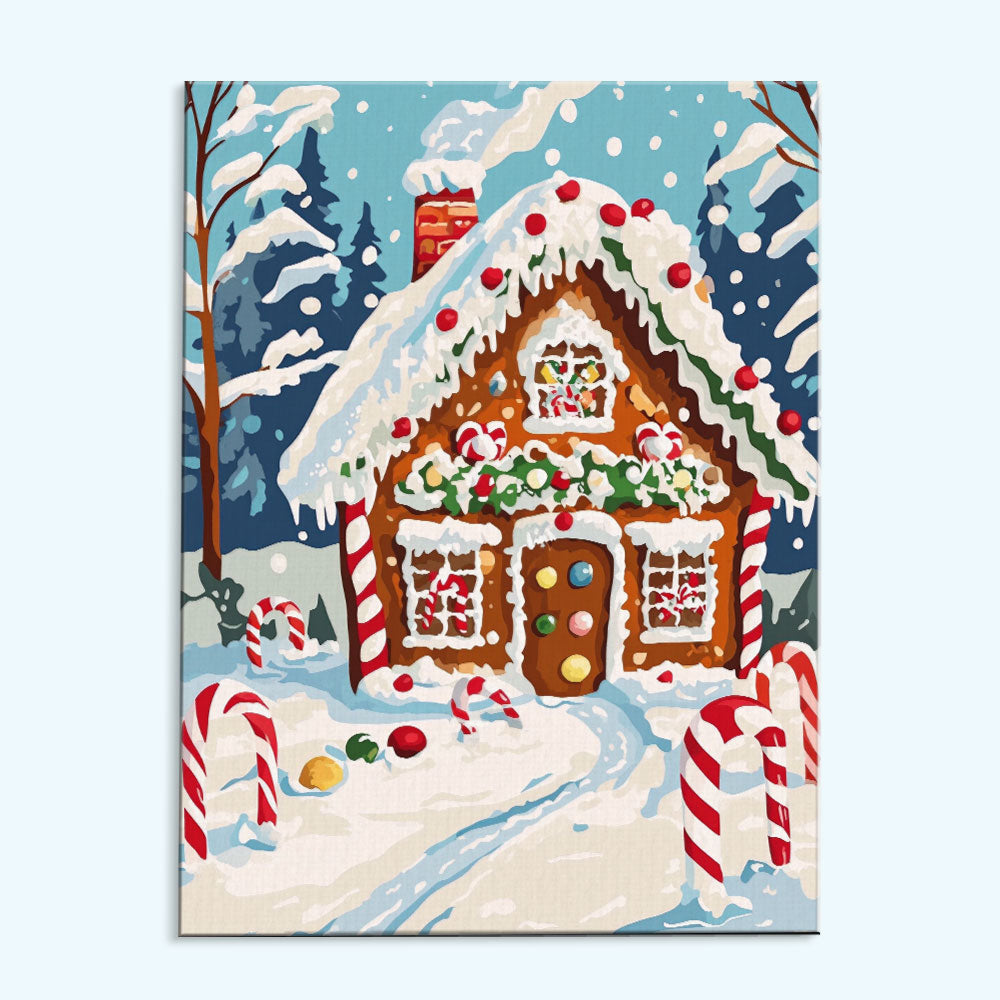 Gingerbread House | Paint by Numbers Kit – Wander Painting
