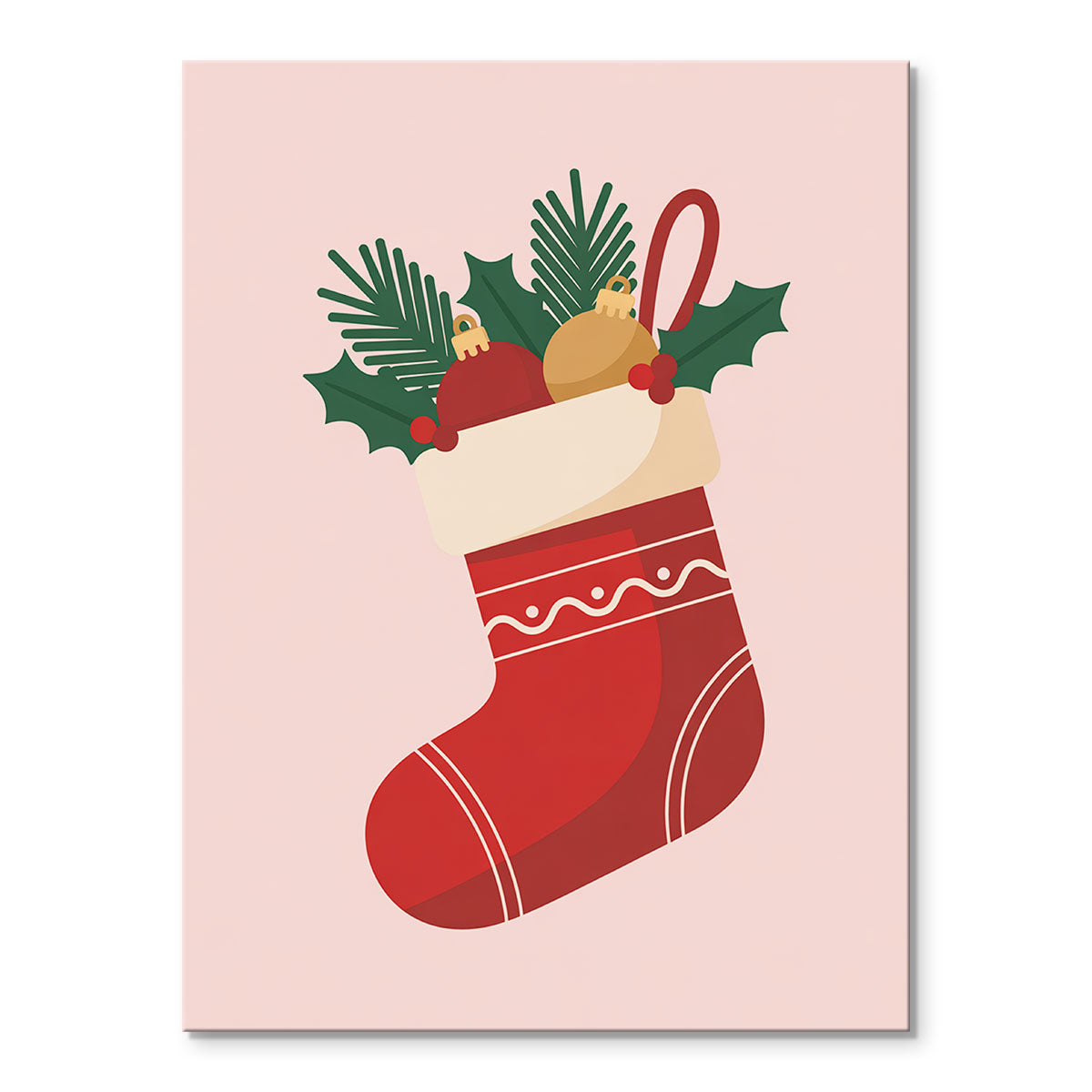 Red Stocking | Mini Paint by Numbers Kit – Wander Painting