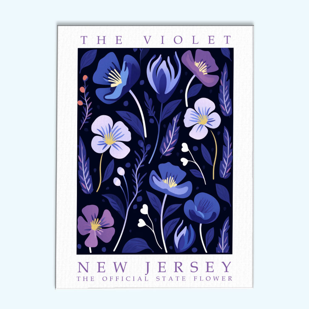 New Jersey State Flower - Violet | Paint by Numbers Kit – Wander Painting