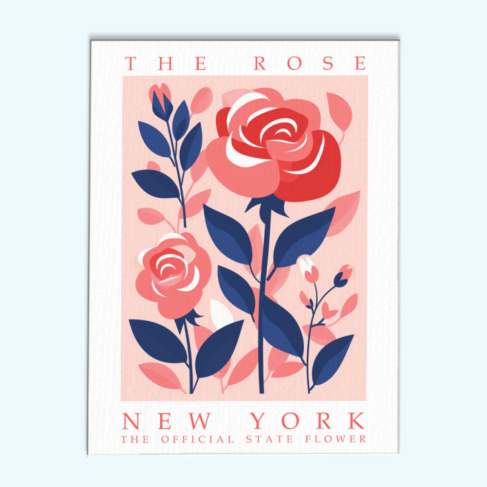 New York State Flower - Rose | Paint by Numbers Kit – Wander Painting