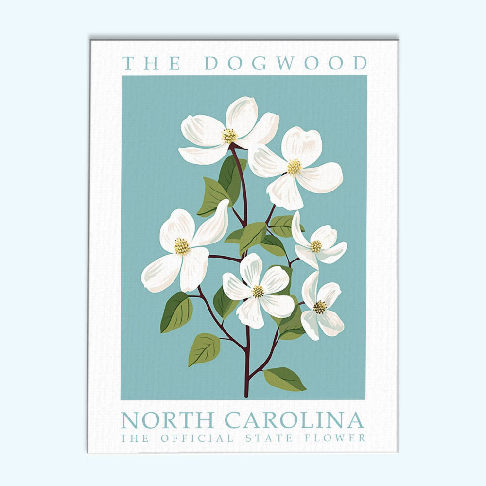 North Carolina State Flower - Dogwood | Paint by Numbers Kit – Wander ...