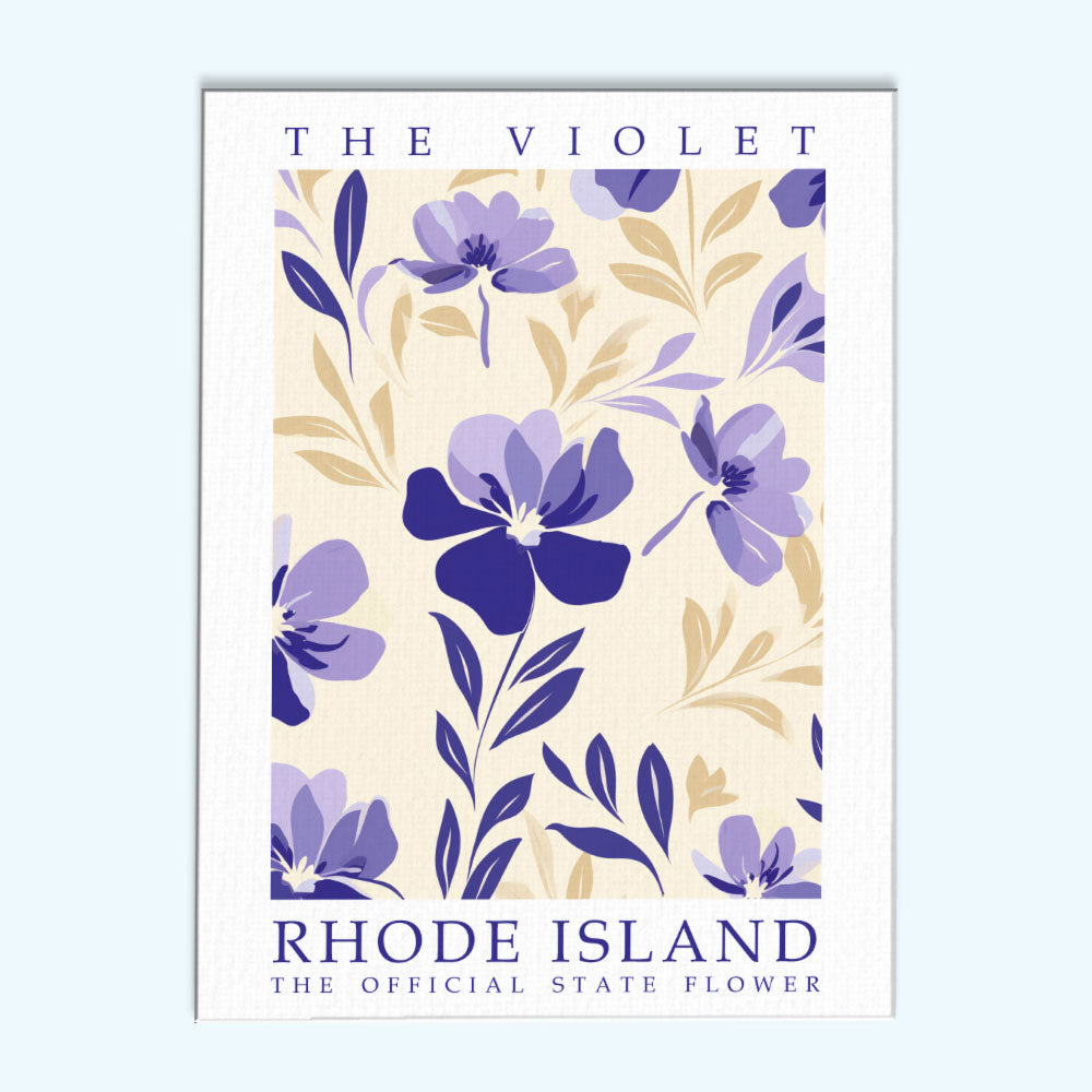 Rhode Island State Flower - Violet | Paint by Numbers Kit – Wander Painting