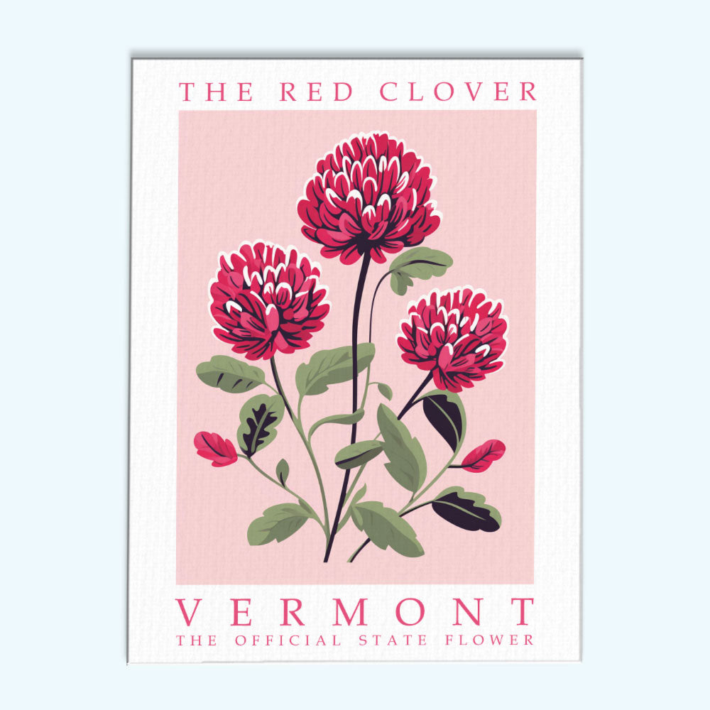 Vermont State Flower - Red Clover | Paint by Numbers Kit – Wander Painting