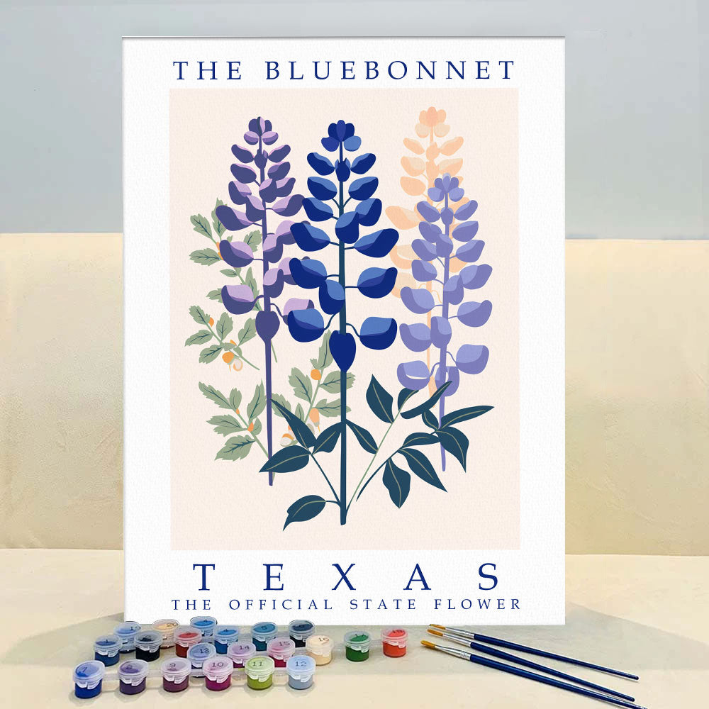 Texas State Flower - Bluebonnet | Paint by Numbers Kit – Wander Painting