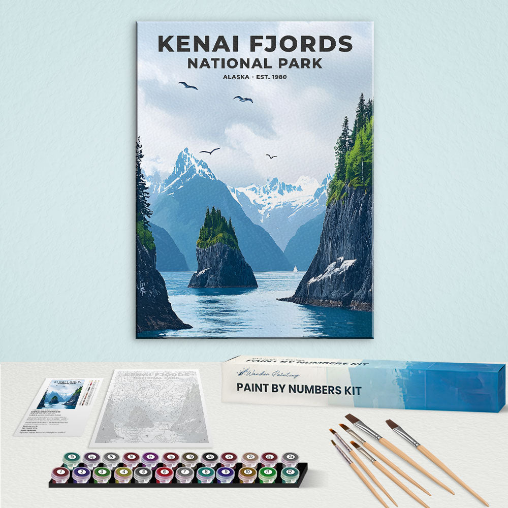 Kenai Fjords National Park Heritage Edition | Paint by Numbers Kit ...