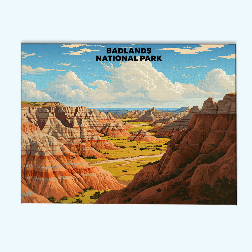 Badlands National Park - Landscape | Paint by Numbers Kit – Wander Painting
