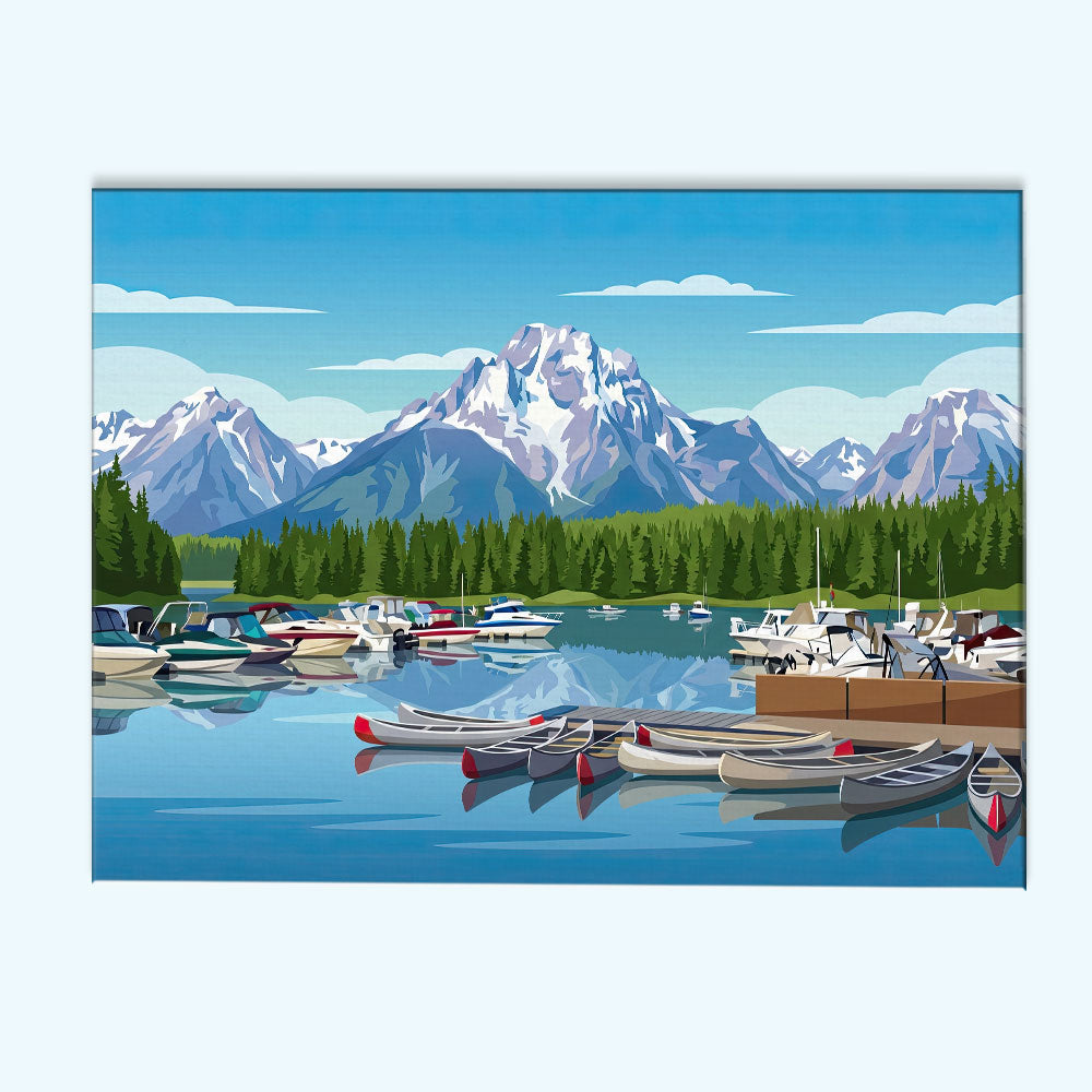 Colter Bay Village - Grand Teton | Paint by Numbers Kit – Wander Painting
