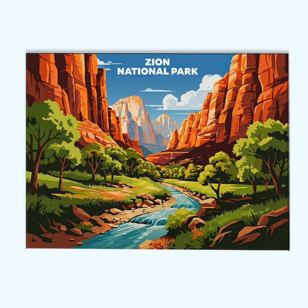 Zion National Park - Landscape | Paint by Numbers Kit – Wander Painting