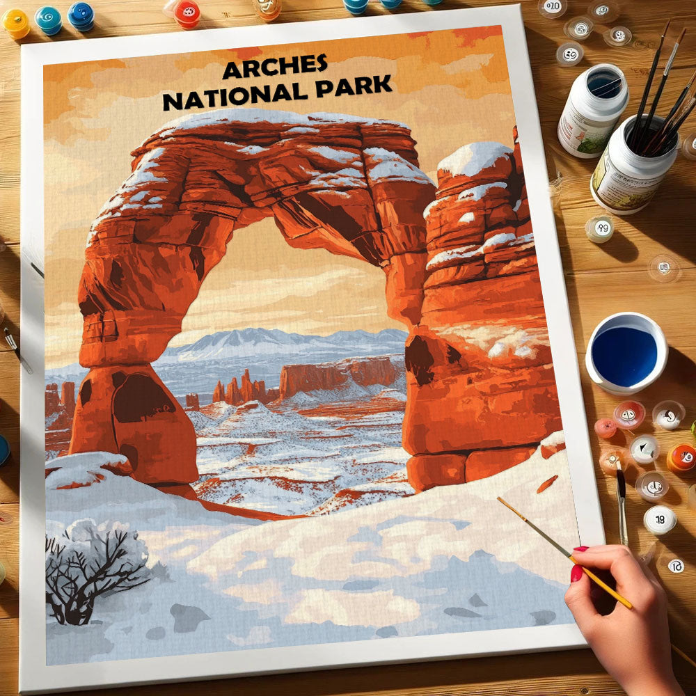 Arches National Park Winter | Paint by Numbers Kit – Wander Painting