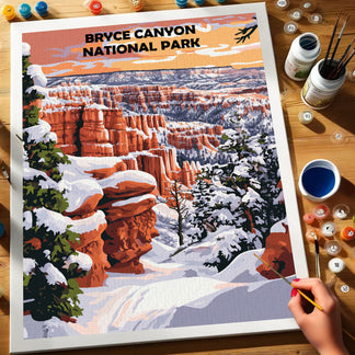 Bryce Canyon National Park Winter | Paint by Numbers Kit – Wander Painting