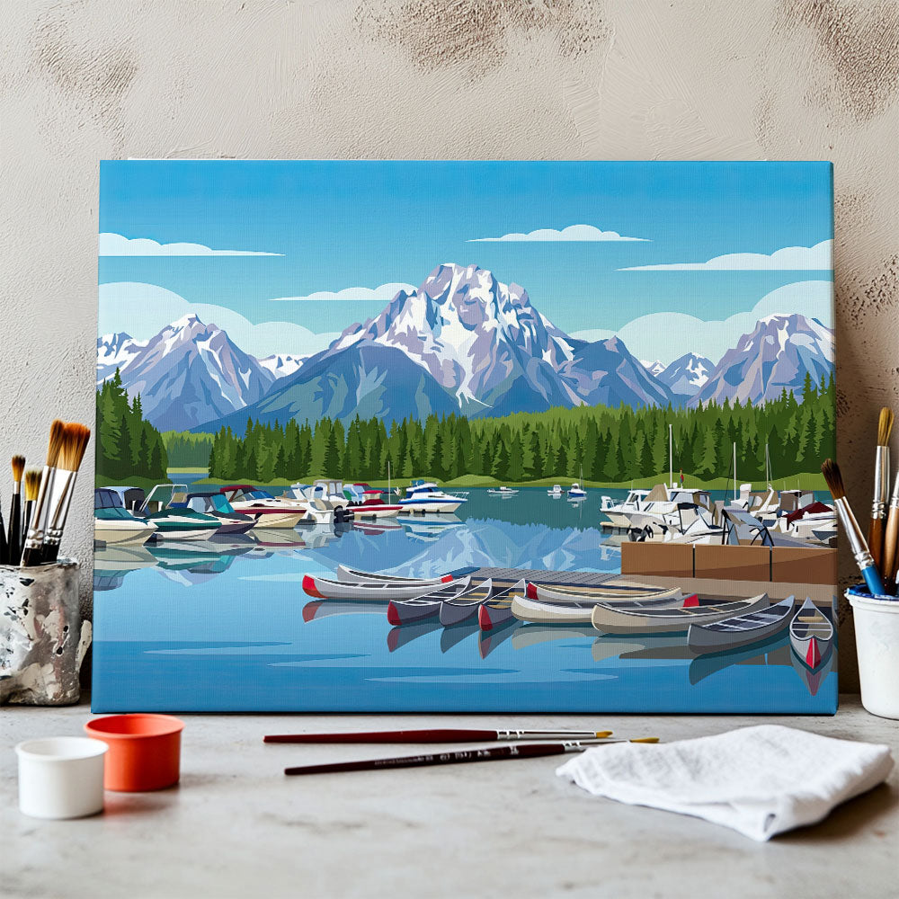 Colter Bay Village - Grand Teton | Paint by Numbers Kit – Wander Painting