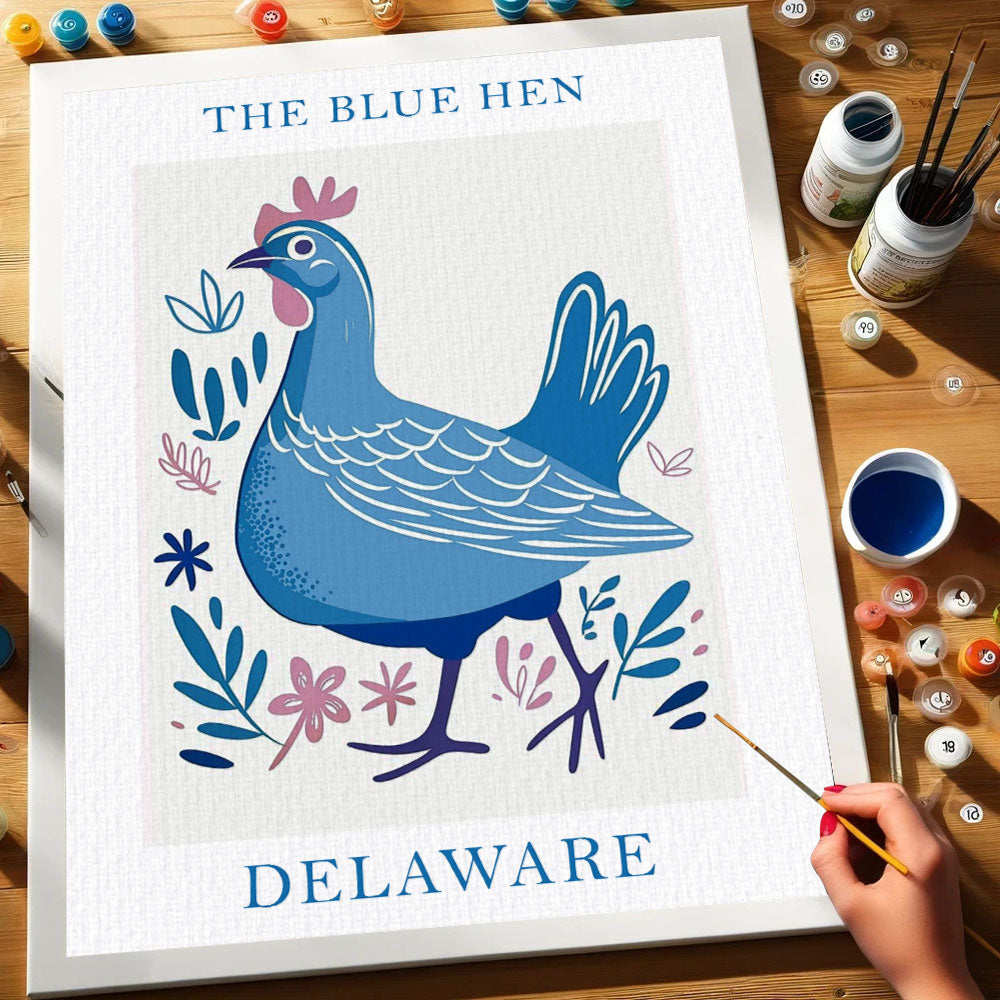 Delaware State Bird Blue Hen | Paint by Numbers Kit – Wander Painting