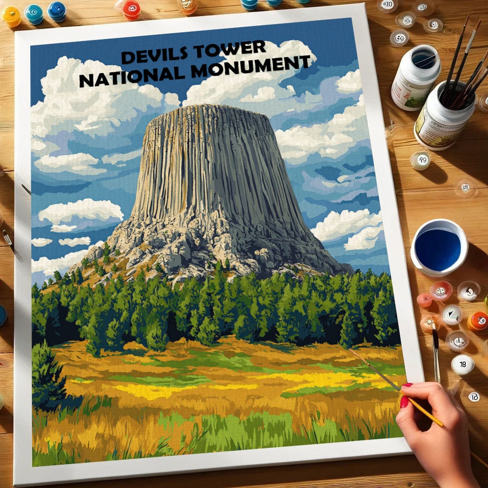 Devils Tower National Monument | Paint by Numbers Kit – Wander Painting
