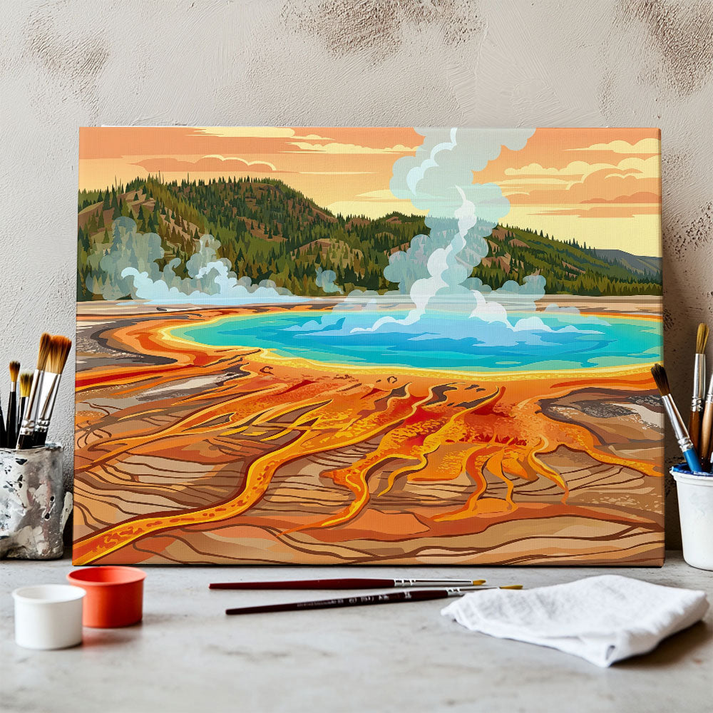 Grand Prismatic Spring - Yellowstone | Paint by Numbers Kit – Wander ...
