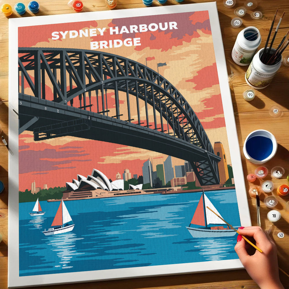 Sydney Harbour Bridge, Australia | Paint by Numbers Kit – Wander Painting