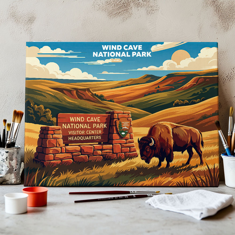 Wind Cave National Park - Landscape | Paint by Numbers Kit – Wander ...