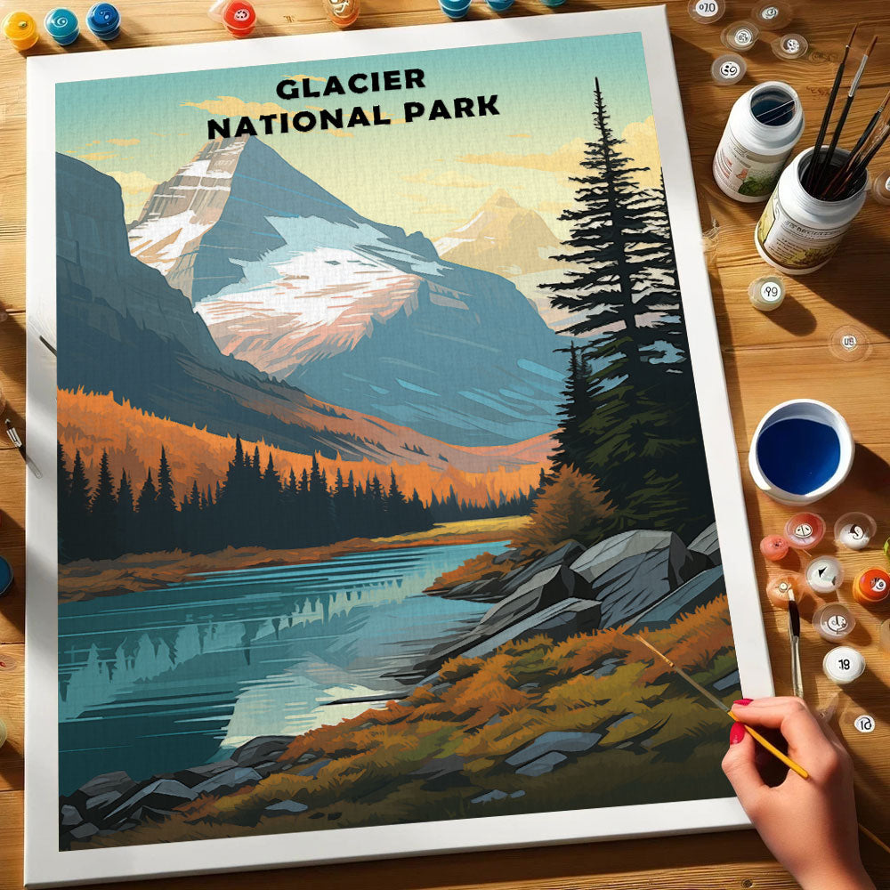 Glacier National Park | Paint by Numbers Kit – Wander Painting