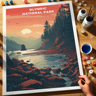 Olympic National Park | Paint by Numbers Kit – Wander Painting