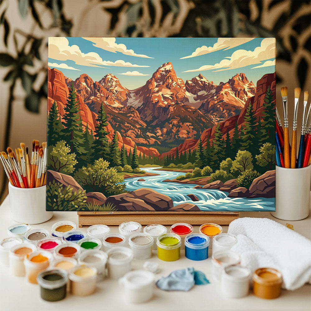 Cascade Canyon - Grand Teton | Paint by Numbers Kit – Wander Painting