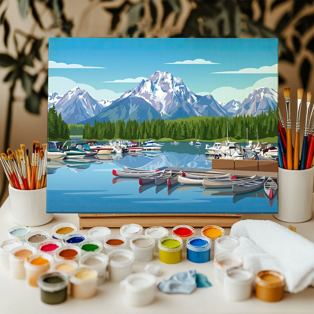 Colter Bay Village - Grand Teton | Paint by Numbers Kit – Wander Painting