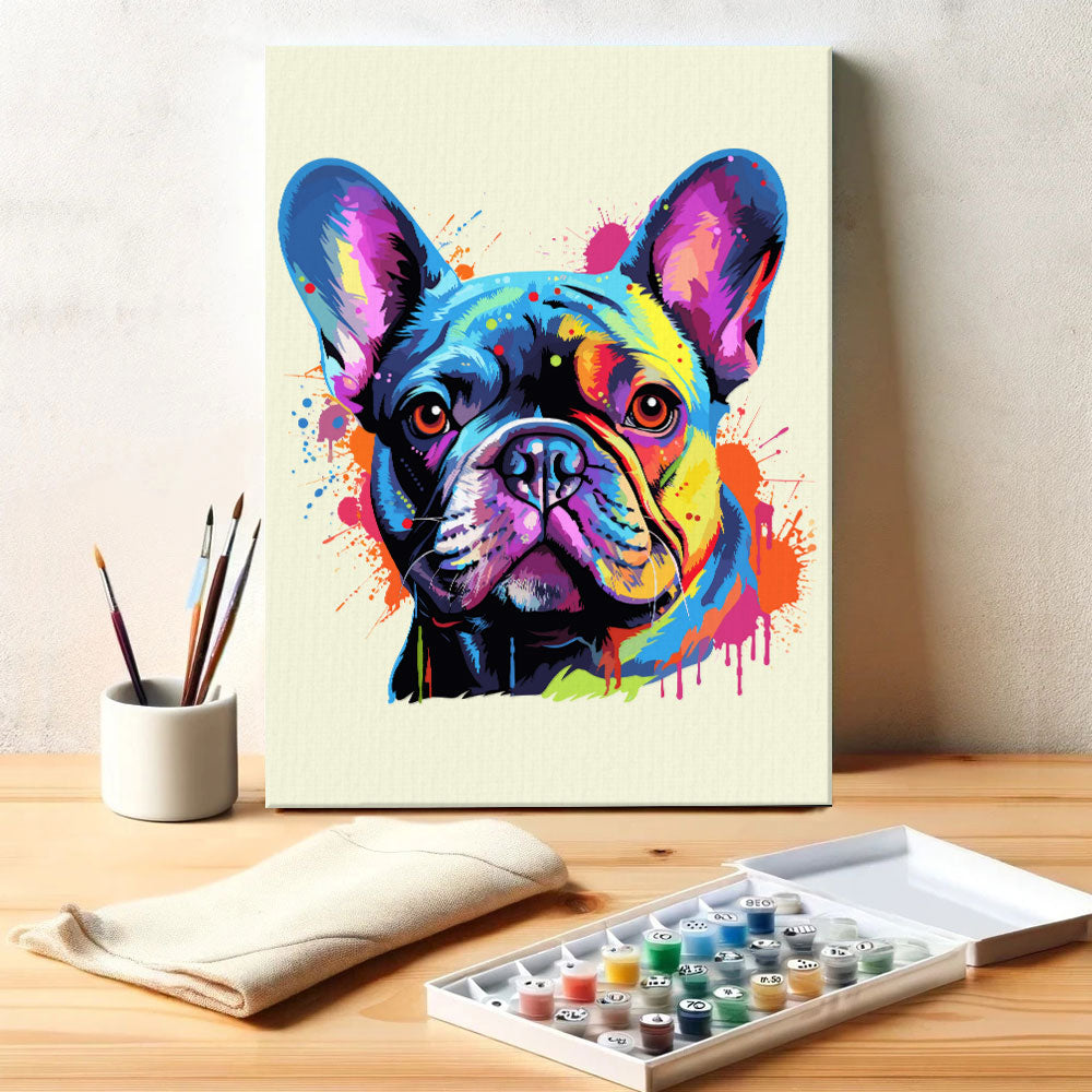French Bulldog - Colorful Dog | Paint by Numbers Kit – Wander Painting