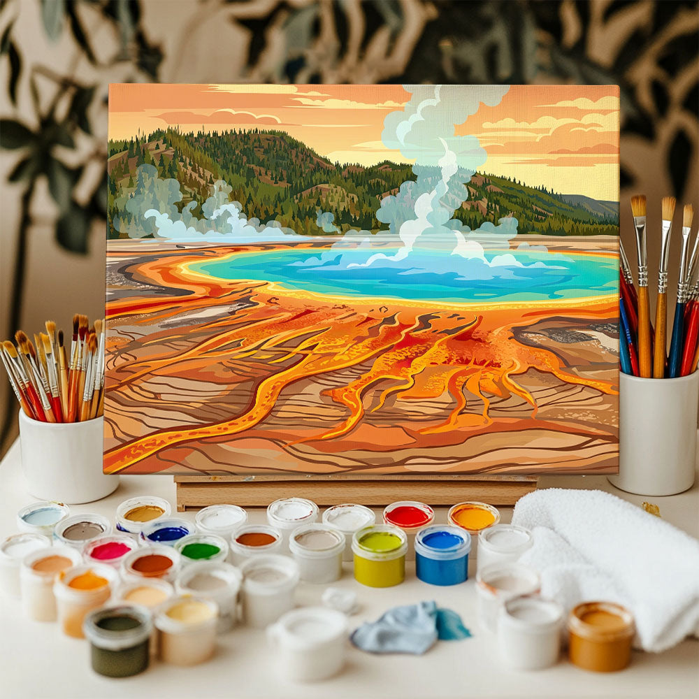 Grand Prismatic Spring - Yellowstone | Paint by Numbers Kit – Wander ...