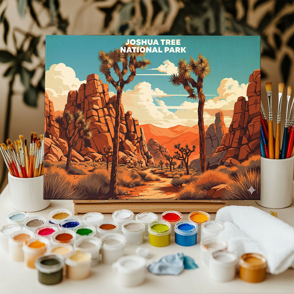 Joshua Tree National Park - Landscape | Paint by Numbers Kit – Wander ...