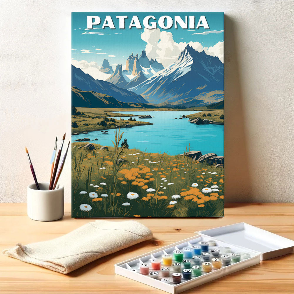Patagonia Travel Poster | Paint by Numbers Kit – Wander Painting