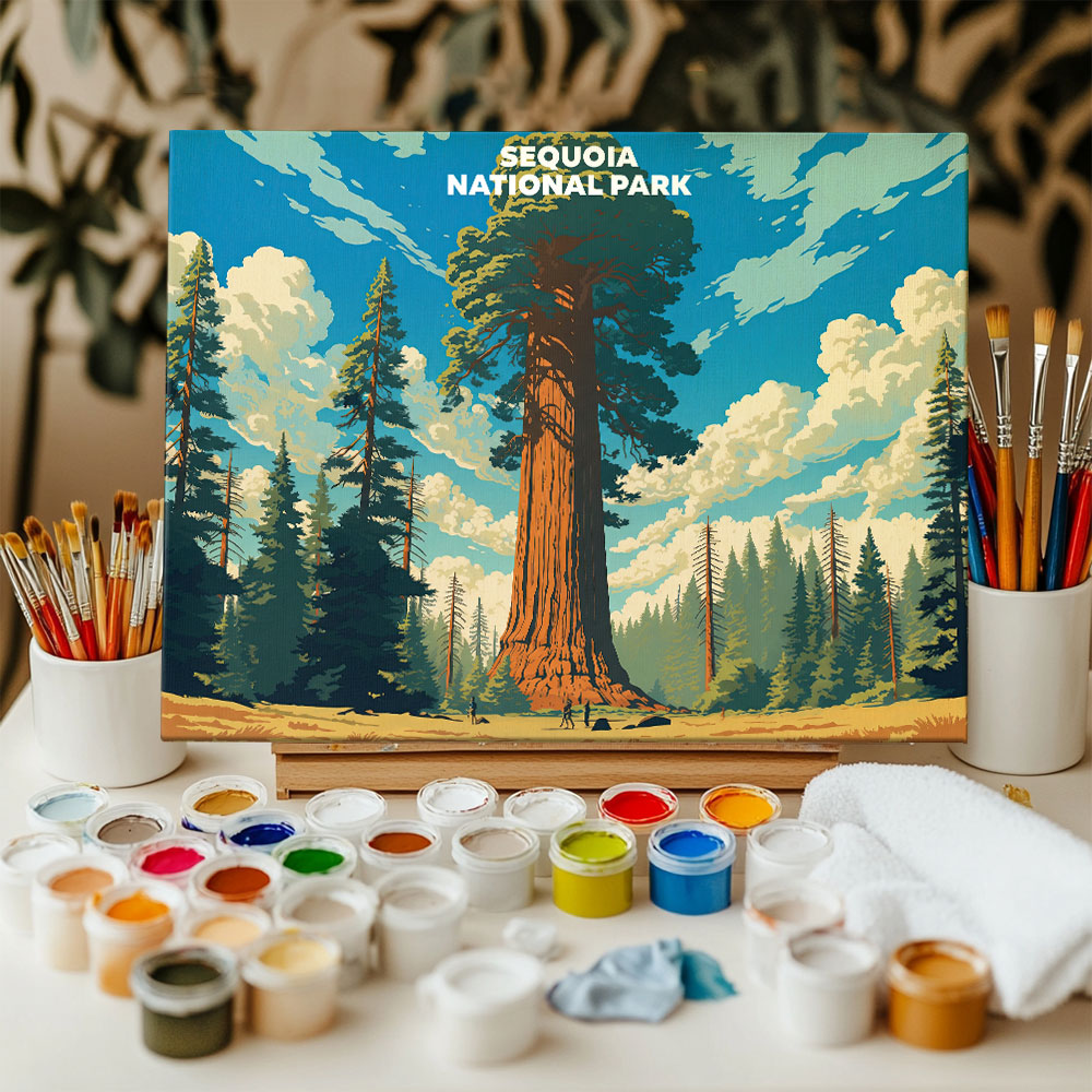 Sequoia National Park - Landscape | Paint by Numbers Kit – Wander Painting