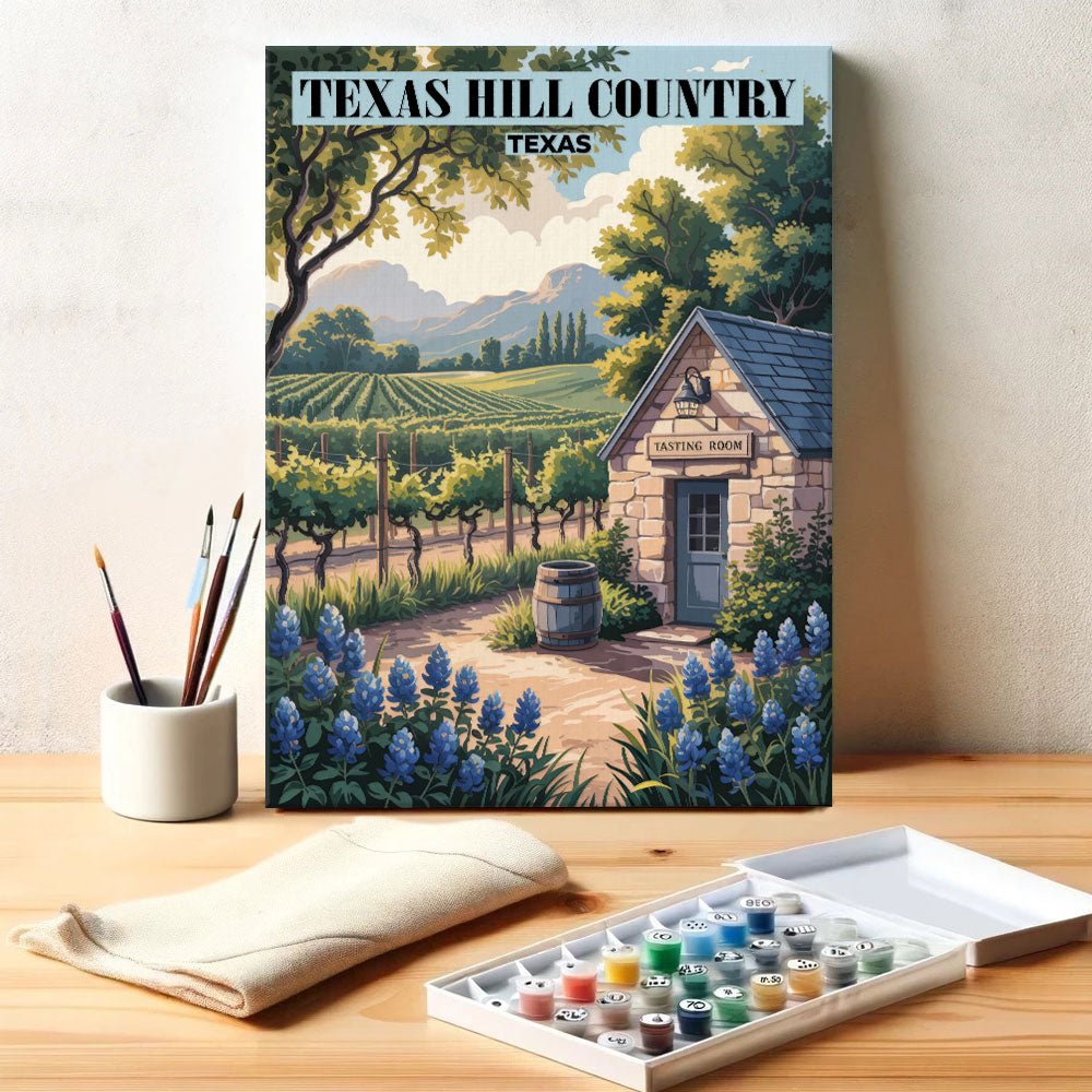 Texas Hill Country Wineries, Texas | Paint by Numbers Kit – Wander Painting