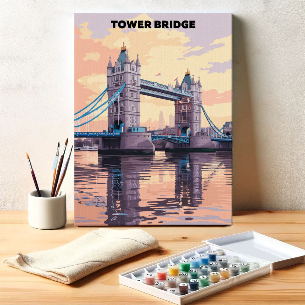 Tower Bridge, United Kingdom | Paint by Numbers Kit – Wander Painting