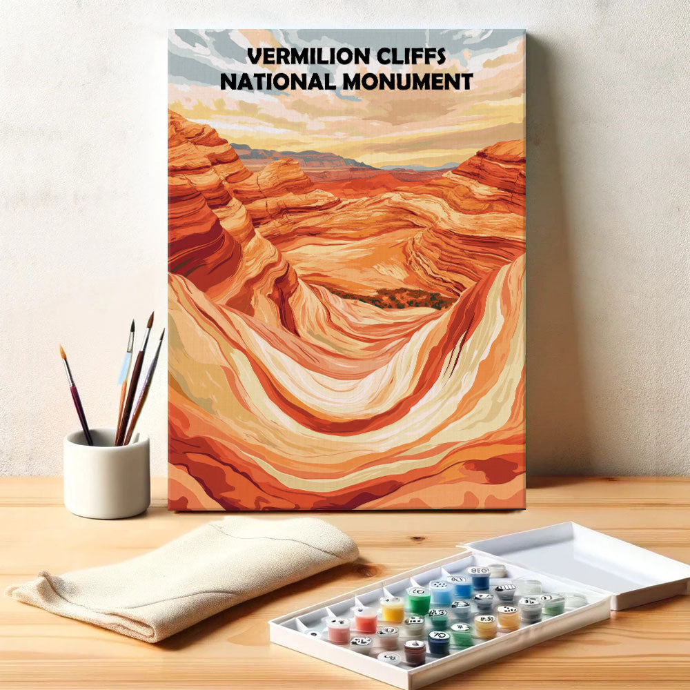 Vermilion Cliffs National Monument | Paint by Numbers Kit – Wander Painting