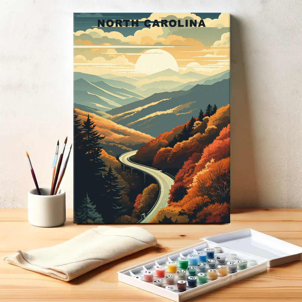 North Carolina U.S. State | Paint by Numbers Kit – Wander Painting