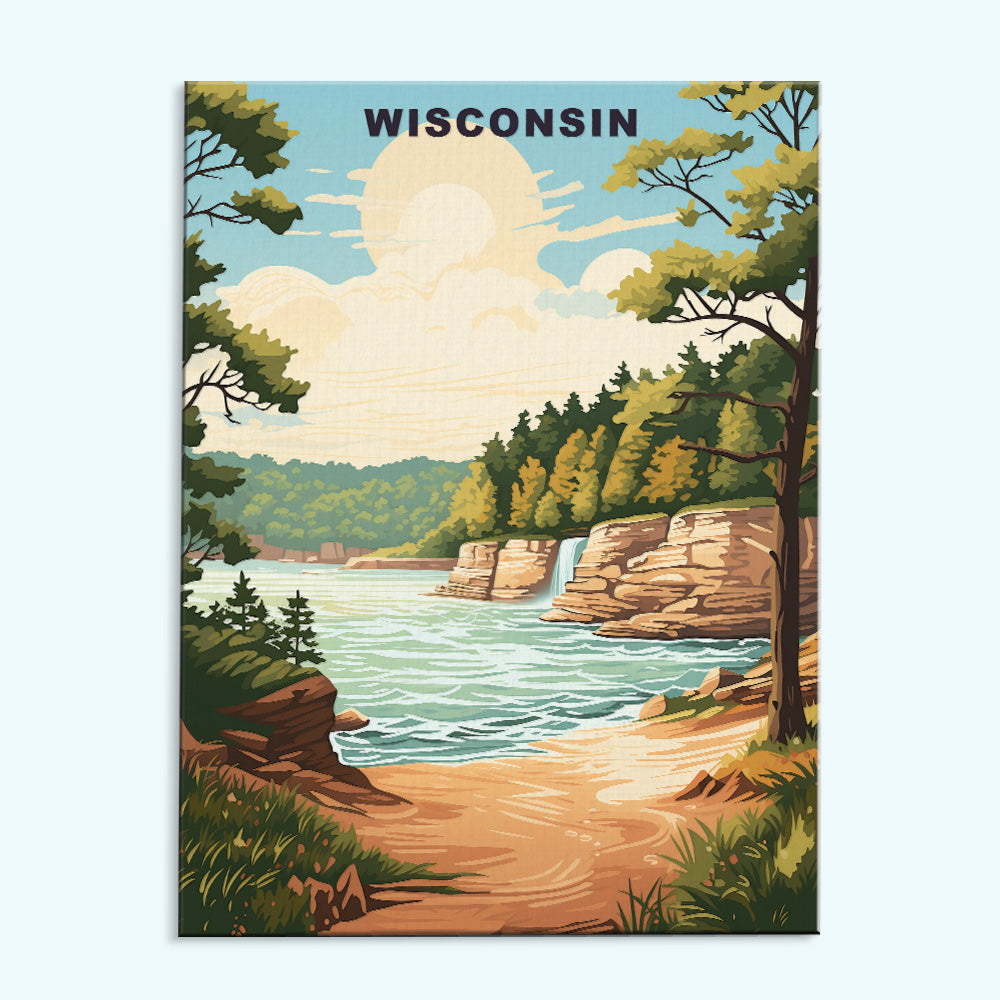 Wisconsin U.S. State | Paint by Numbers Kit – Wander Painting