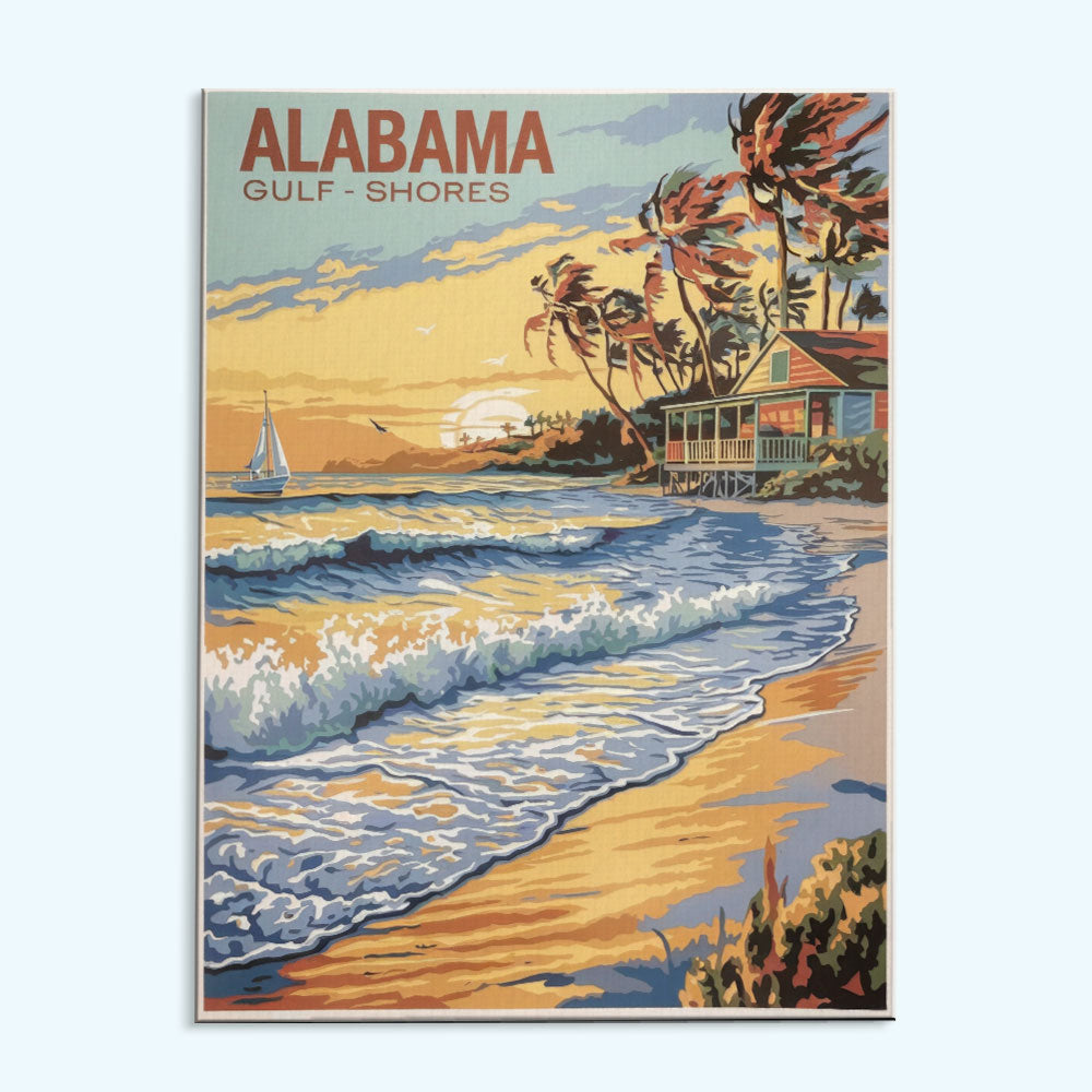 Alabama - Gulf Shores | Paint by Numbers Kit – Wander Painting