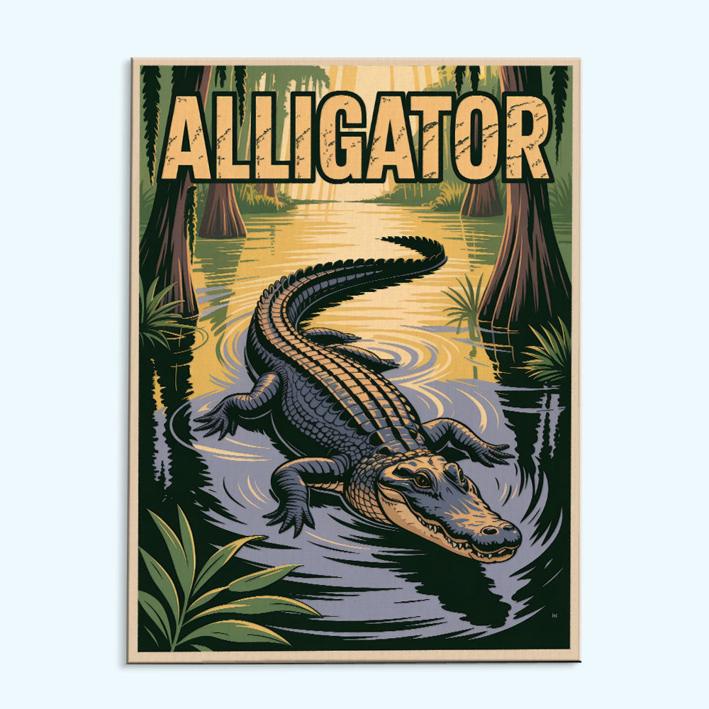 Alligator - National Park Wildlife | Paint by Numbers Kit – Wander Painting