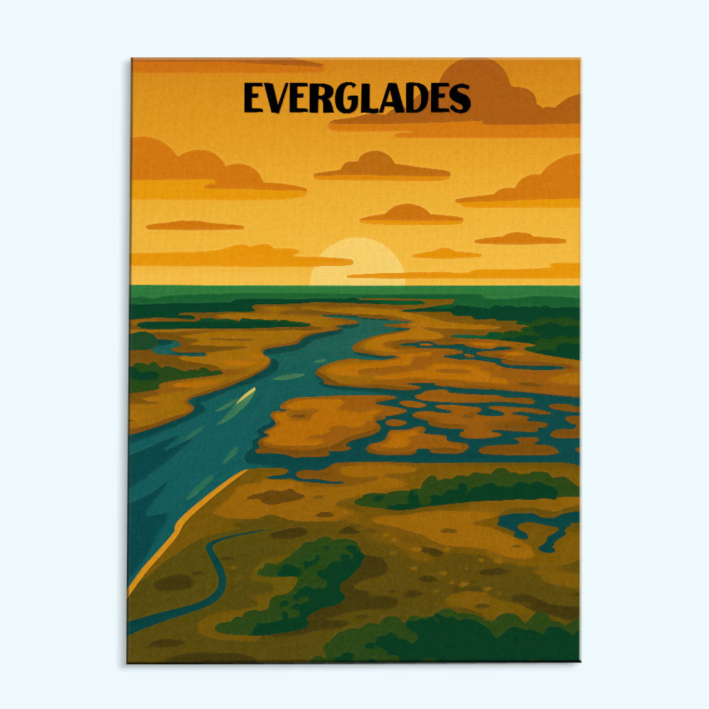 Everglades National Park Beginner | Paint by Numbers Kit – Wander Painting