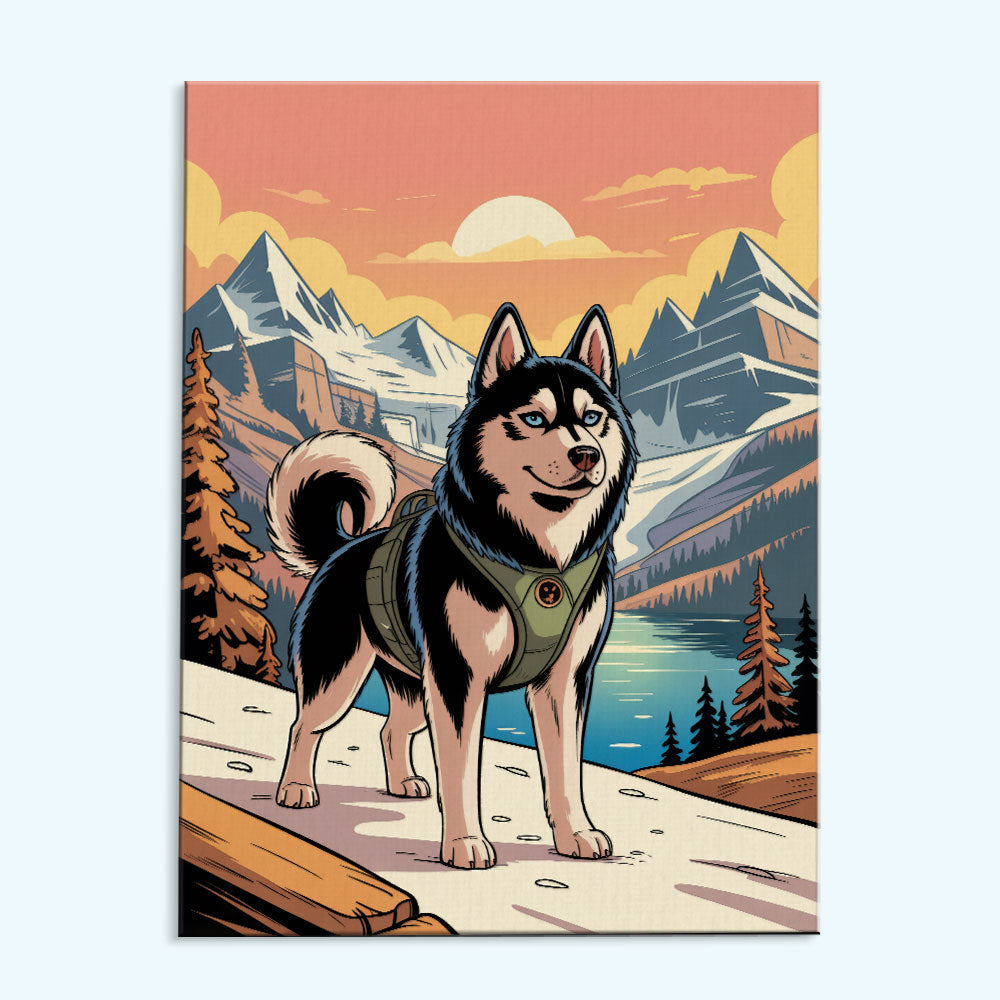 Glacier National Park - Husky | Paint by Numbers Kit – Wander Painting