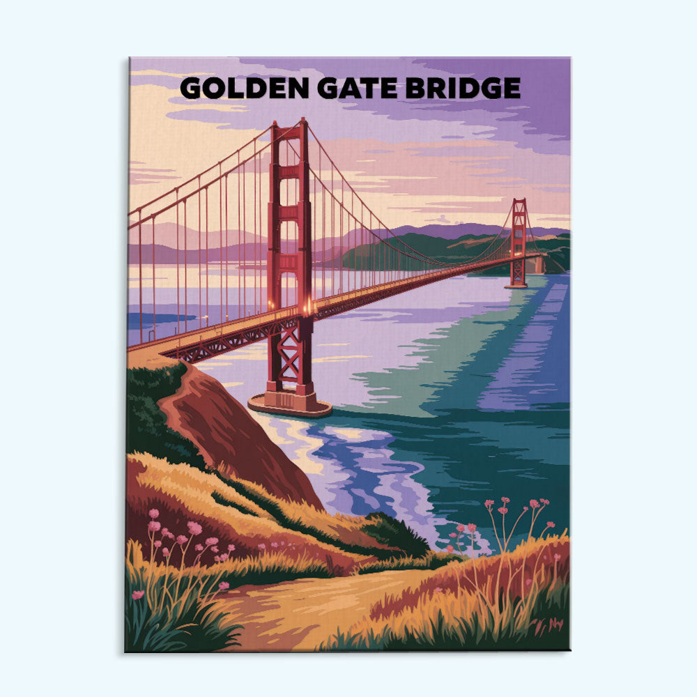 Golden Gate Bridge, USA | Paint by Numbers Kit – Wander Painting