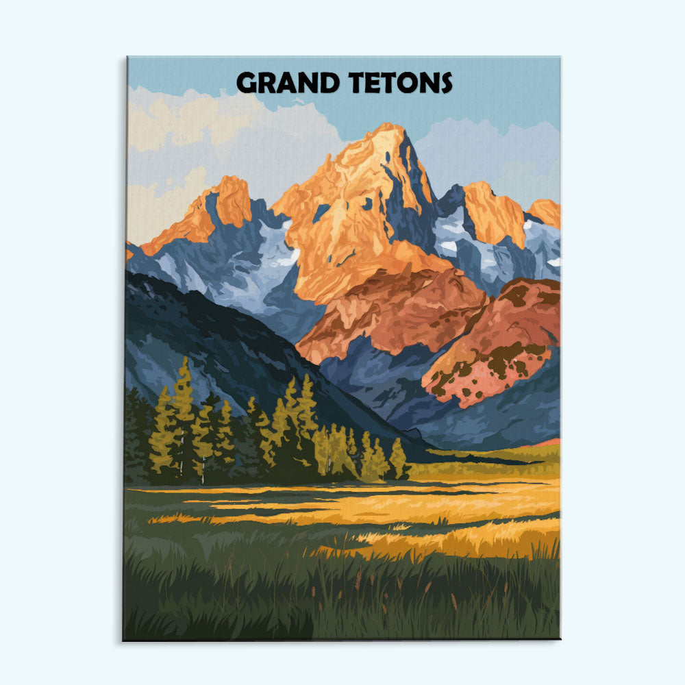 Grand Tetons, USA | Paint by Numbers Kit – Wander Painting